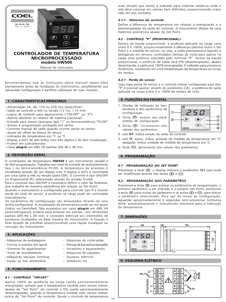 Manual Do Controlador De Temperatura Hw500 Pdf Temperatura Tempo