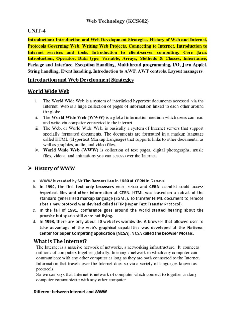 Web Technology Unit 1 Pdf Inheritance Object Oriented Programming