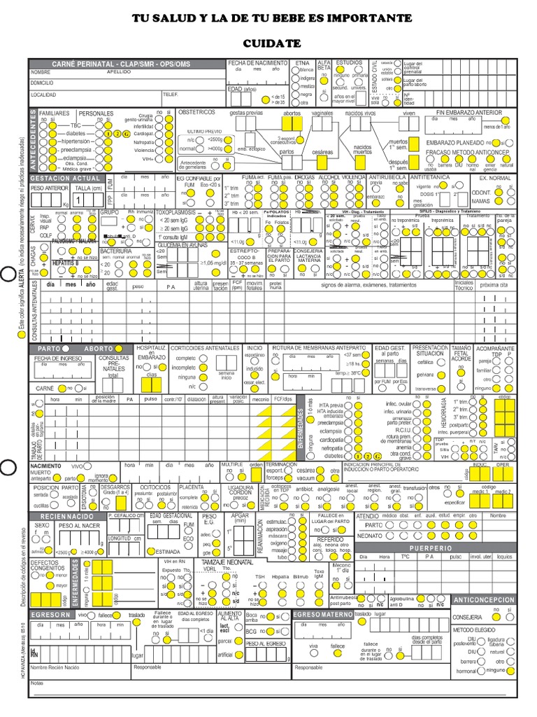 Carné Perinatal - Clap/Smr - Ops/Oms: Paludismo / Malaria | PDF | El ...