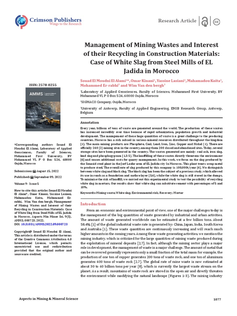 Management of Mining Wastes White Slag From Steel Mills 1682553851 ...