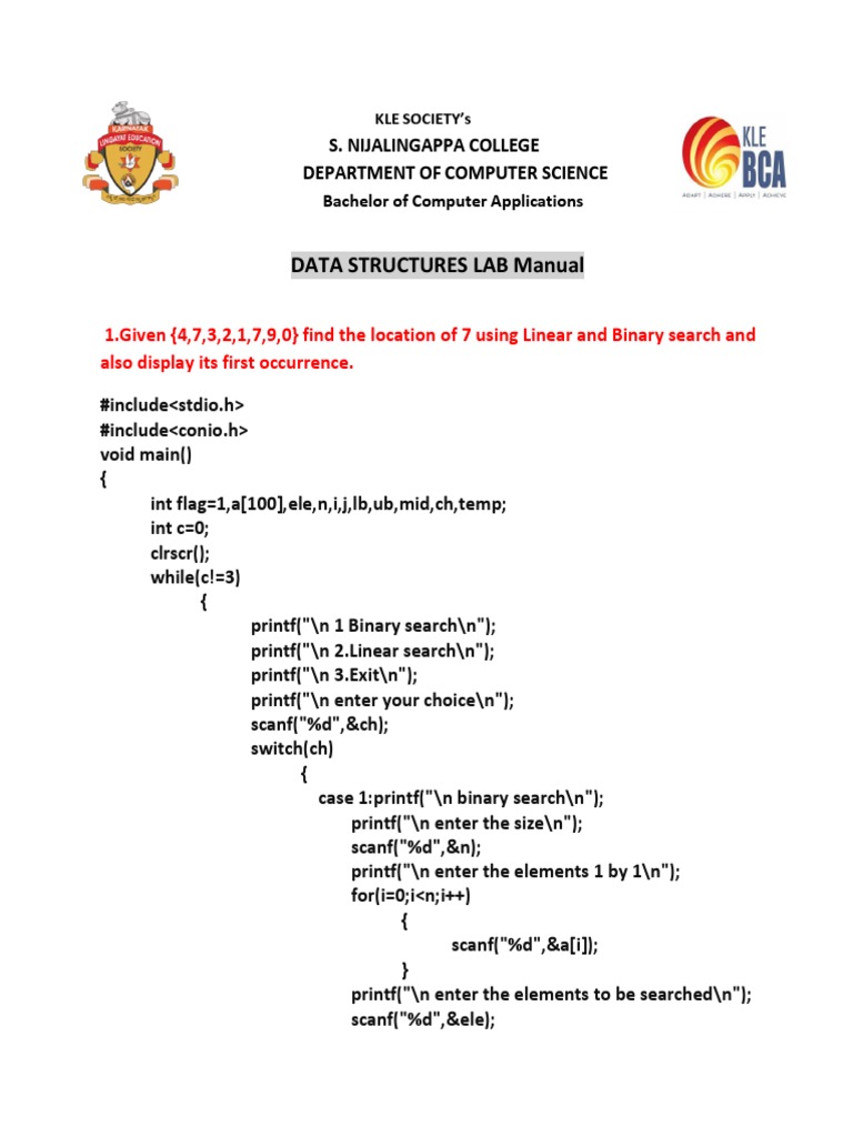DS LAB - Manual | PDF | Computing | Theoretical Computer Science