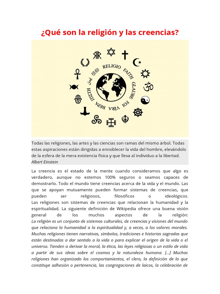 Qué son la religión y las creencias | PDF