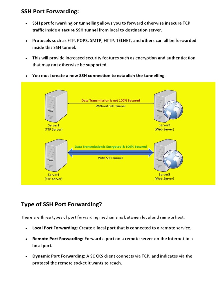 Ssh Port Forwarding Pdf Port Computer Networking Secure Shell