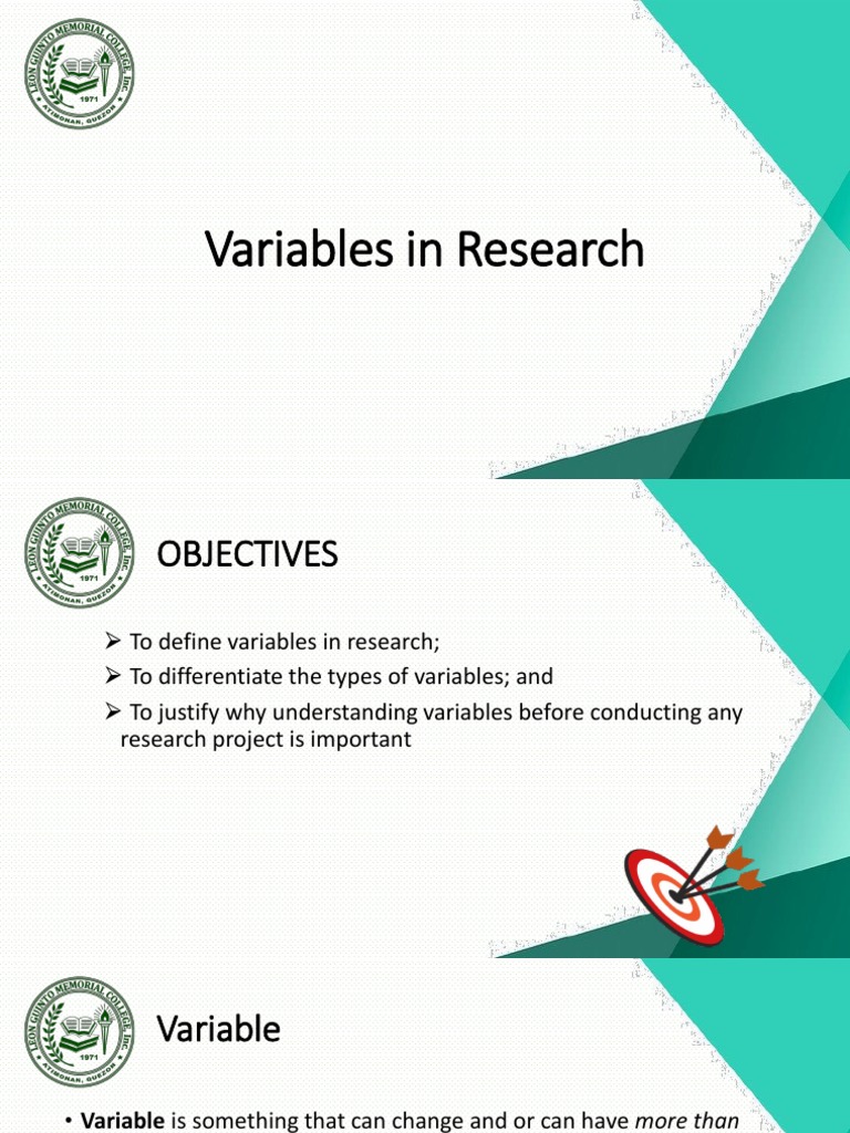 Variables in Research | PDF | Dependent And Independent Variables | Categorical Variable