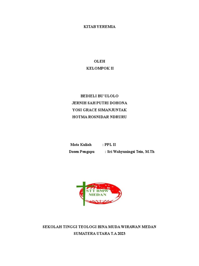 Pengantar Kitab Yeremia dan Nubuatnya | PDF