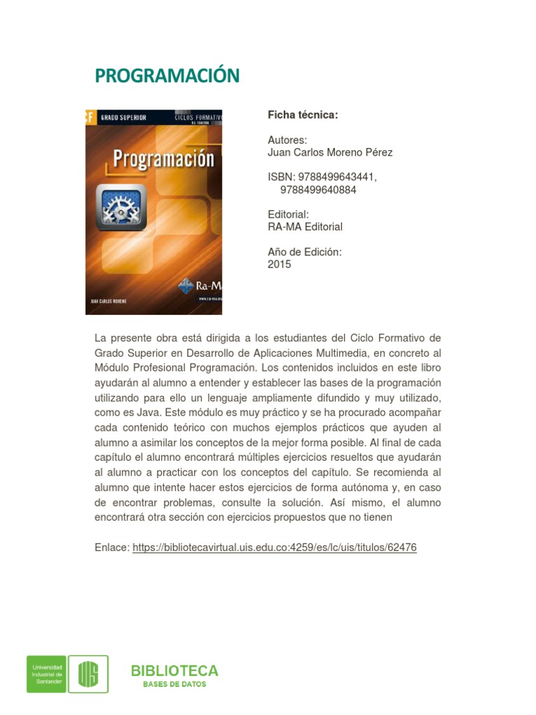 Programación: Ficha Técnica | PDF | Programación de computadoras | Lenguaje de programación