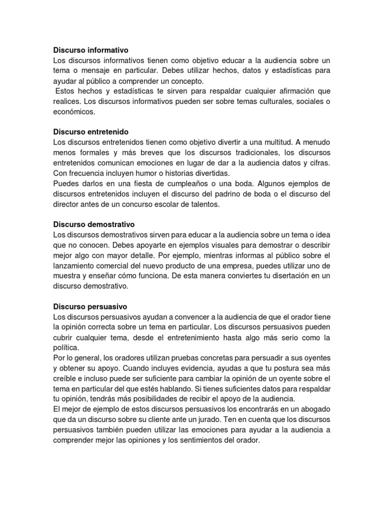 Discurso Informativo | PDF