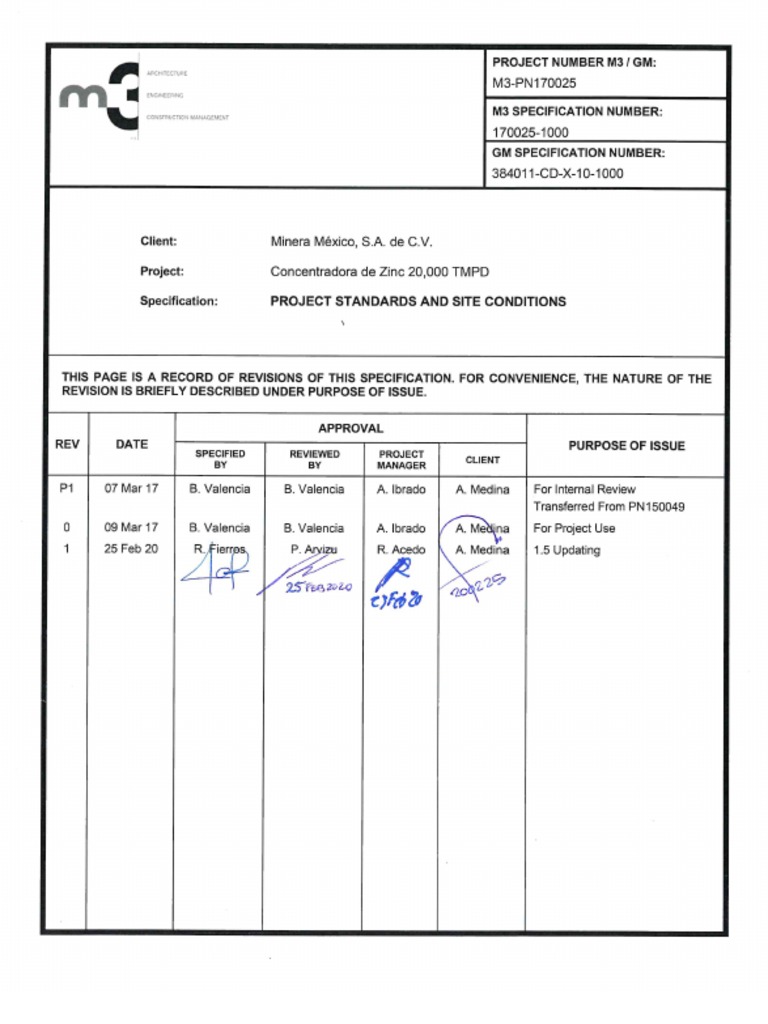 170025-1000 Rev 1.project Standards and Site Conditions | PDF ...