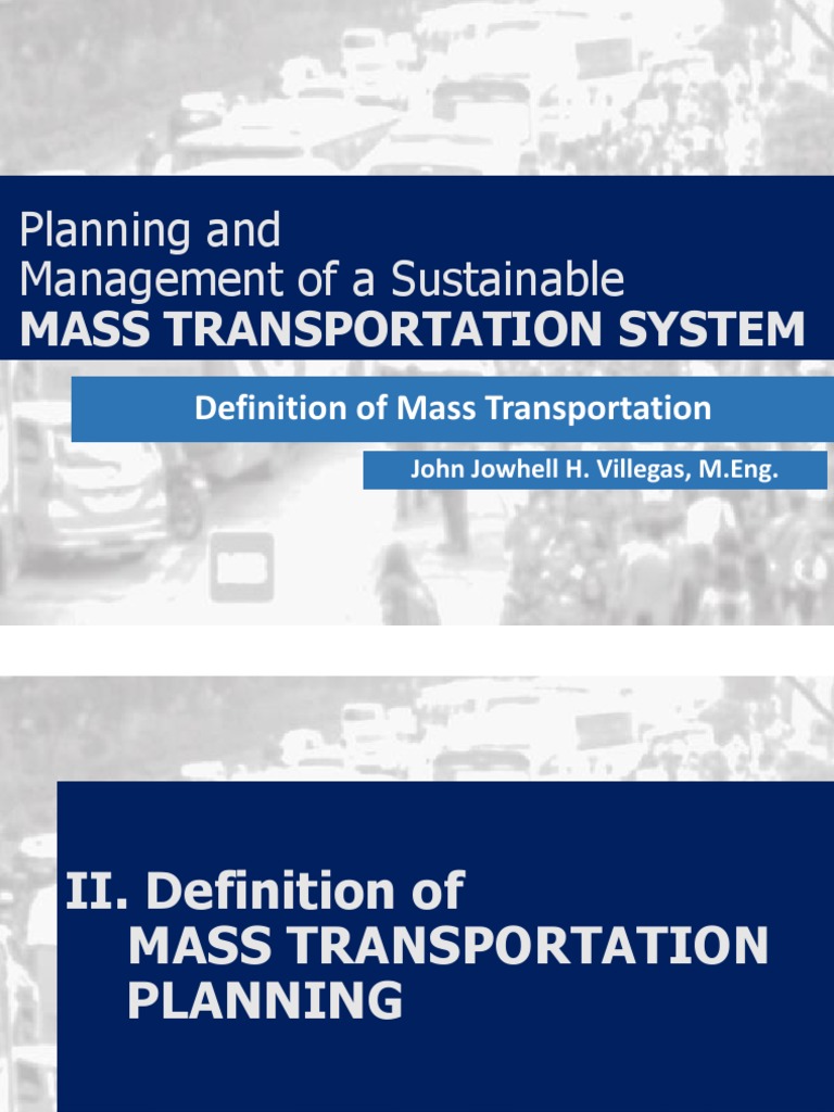 2 Definition of Mass Transportation | PDF | Transport | Public Transport
