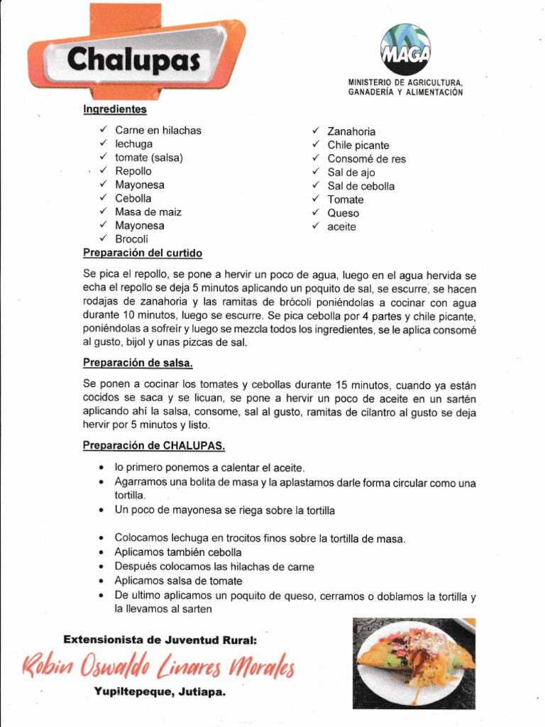 Receta de Chalupas Tradicionales | PDF