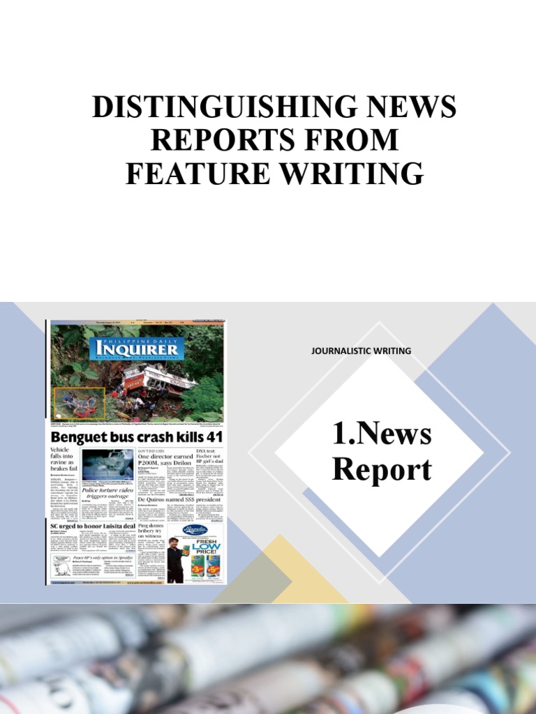 Distinguishing News Reports From Feature Writing | PDF
