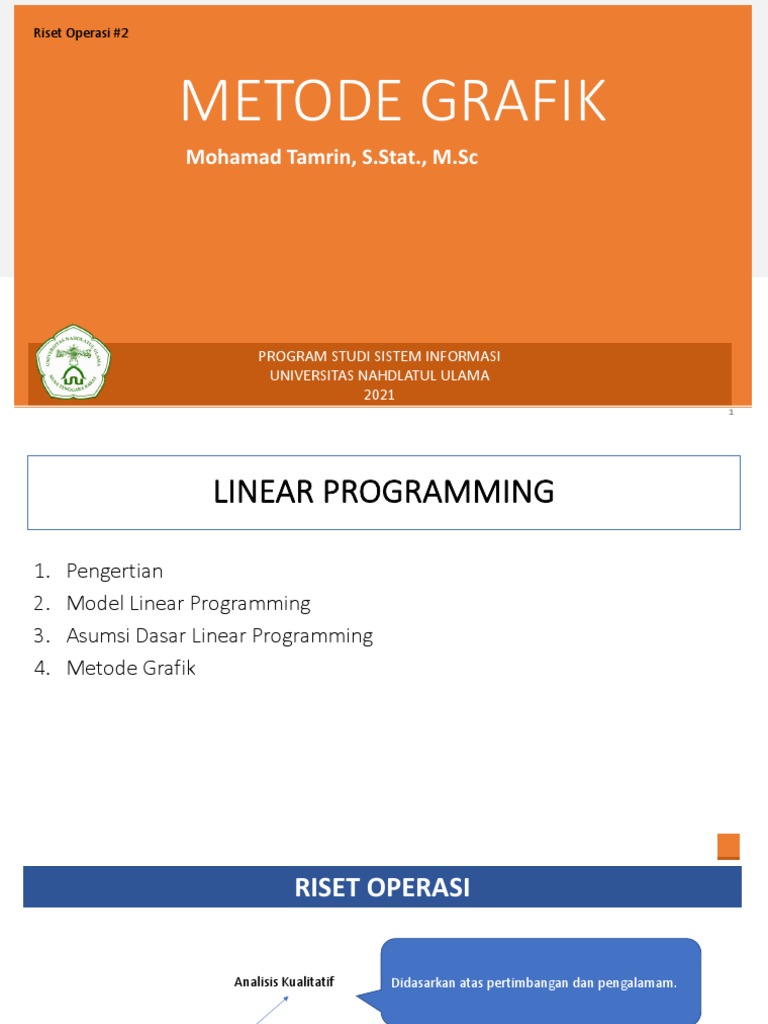 Riset Operasi - Metode Grafik | PDF