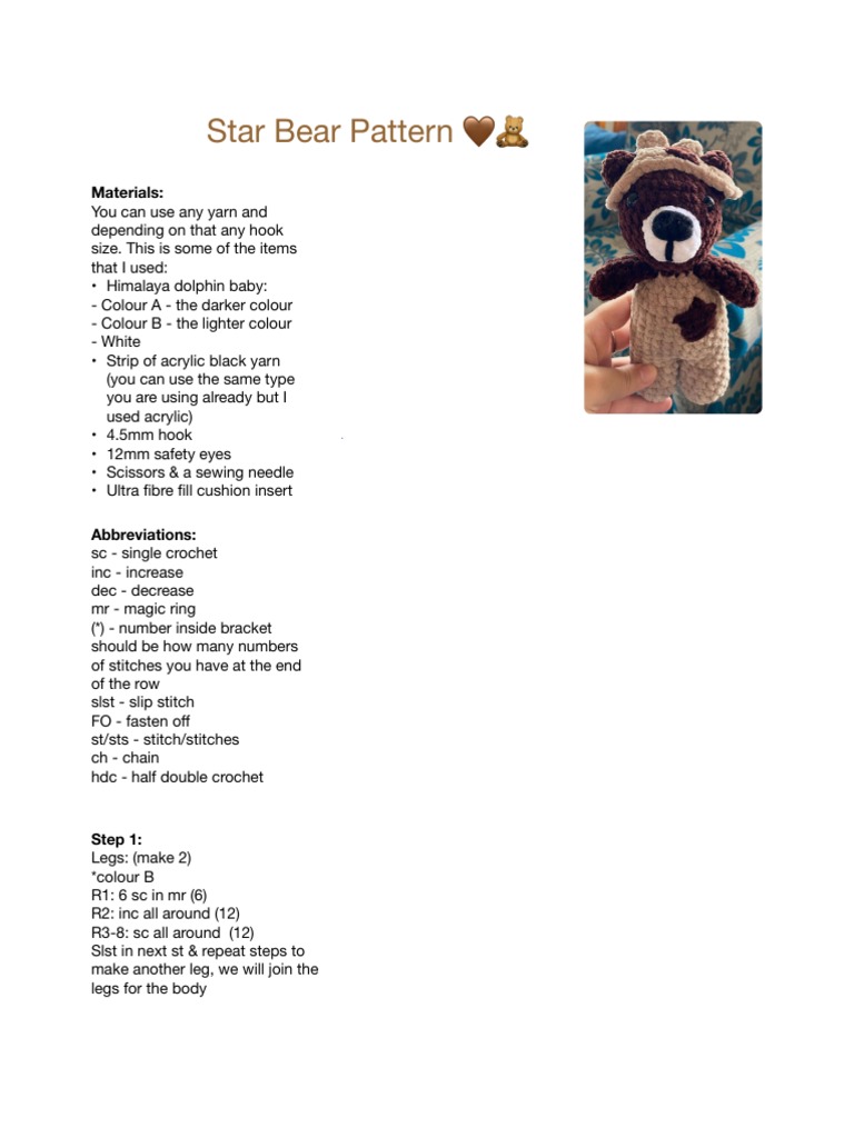 Bear Crochet Pattern | PDF | Crochet | Clothing