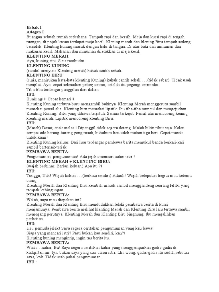 Babak I Adegan I | PDF