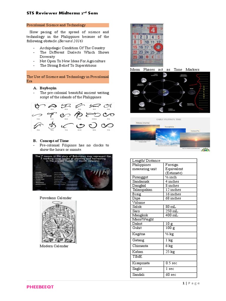 STS Reviewer Midterms 2 Sem: A. Baybayin | PDF | Happiness