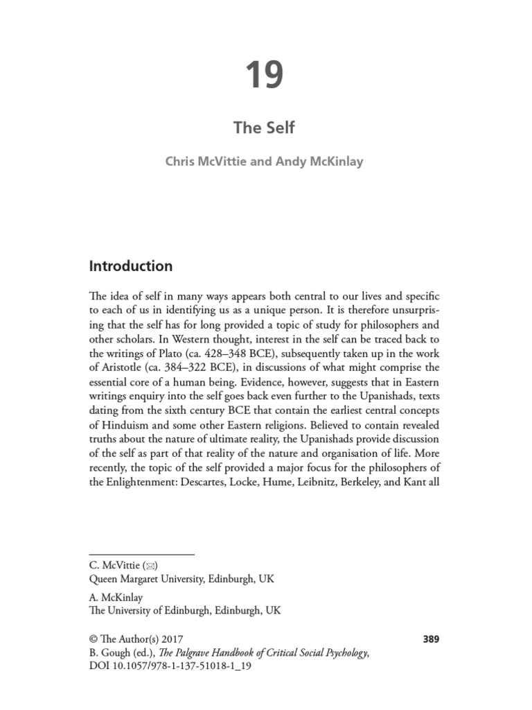 Self | PDF | Discourse | Identity (Social Science)