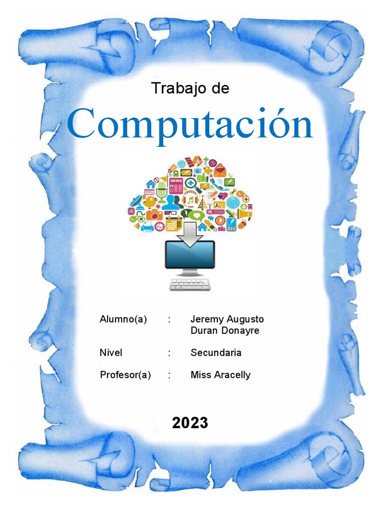 Carátula de Computación para Secundaria | PDF