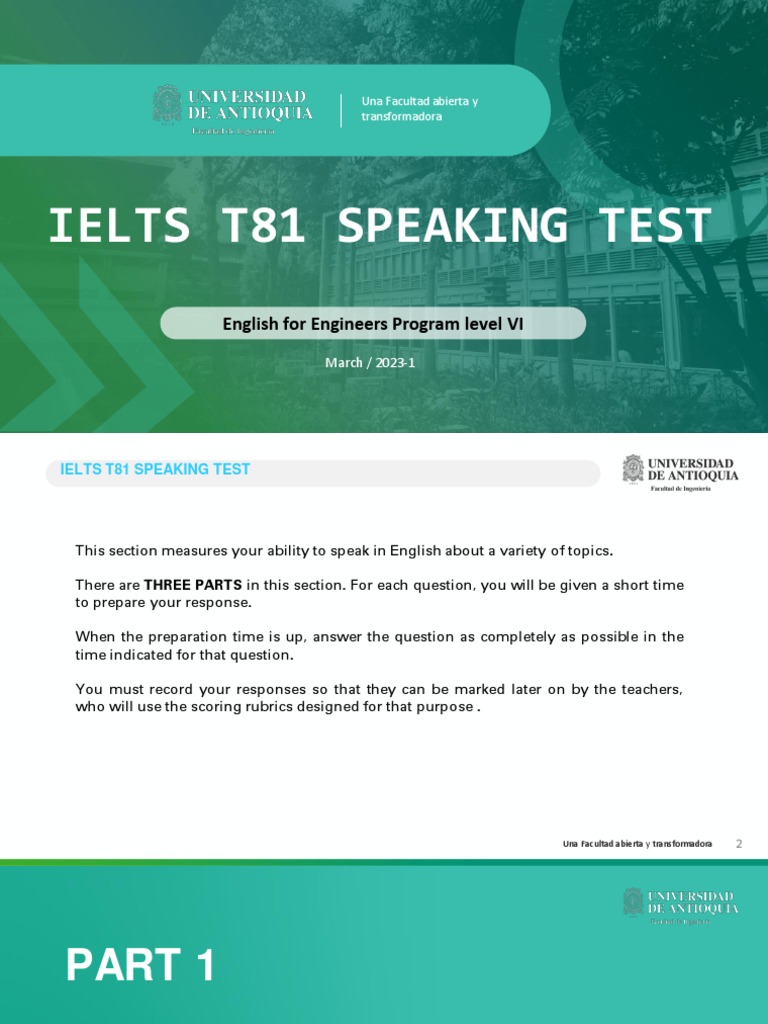 Ielts - T81 - Speaking Presentacion | PDF | Cognition