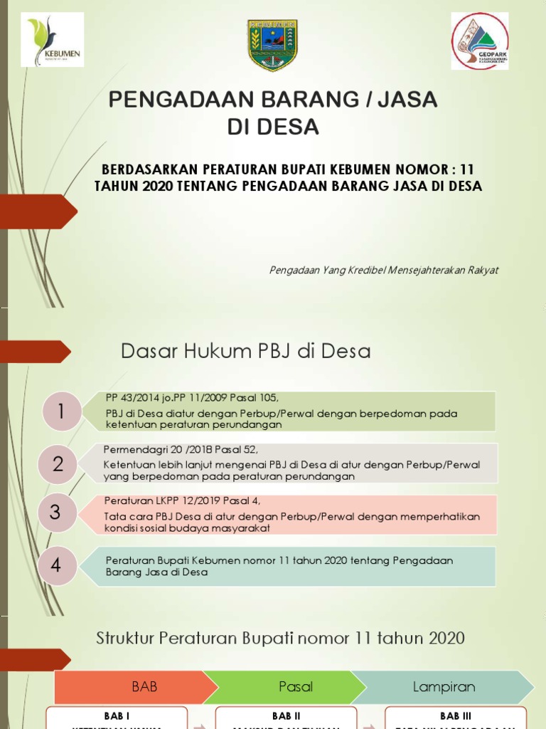 Paparan Pengadaan Barang Dan Jasa Di Desa | PDF