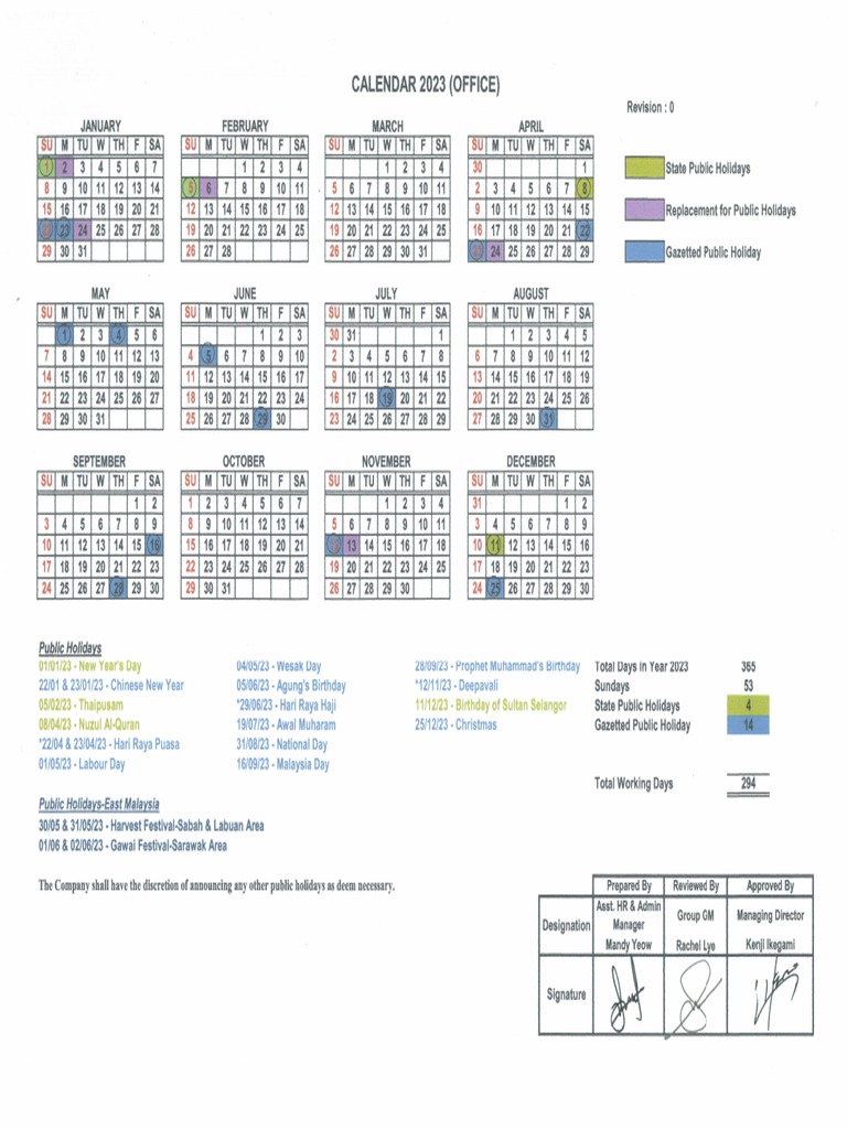 CALENDAR 2023-Office | PDF