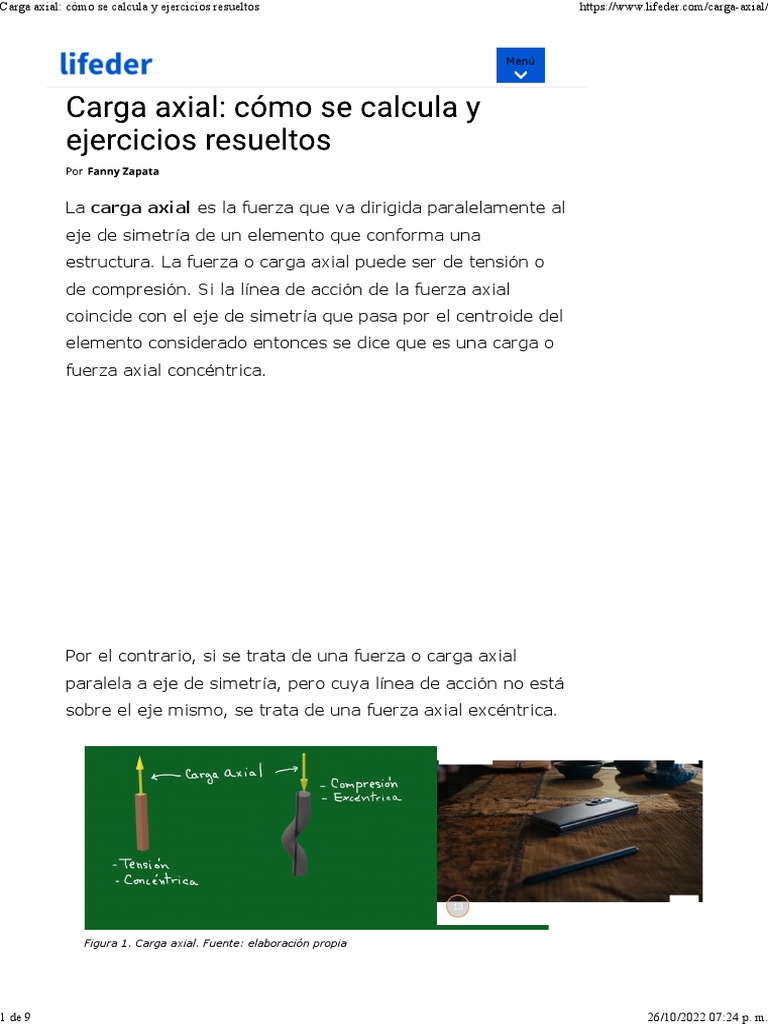 Carga Axial Calculo | PDF | Fuerza | Pascal (Unidad)