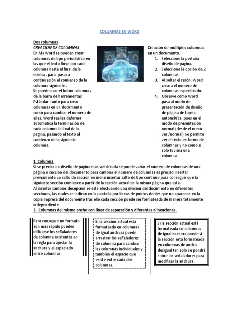 Cómo crear columnas en Word | PDF | Microsoft Word | Informática
