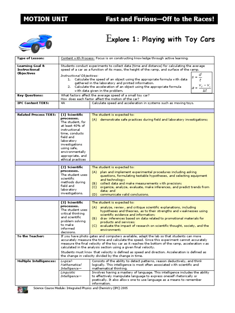 Investigating Toy Cars | PDF | Scientific Method | Science