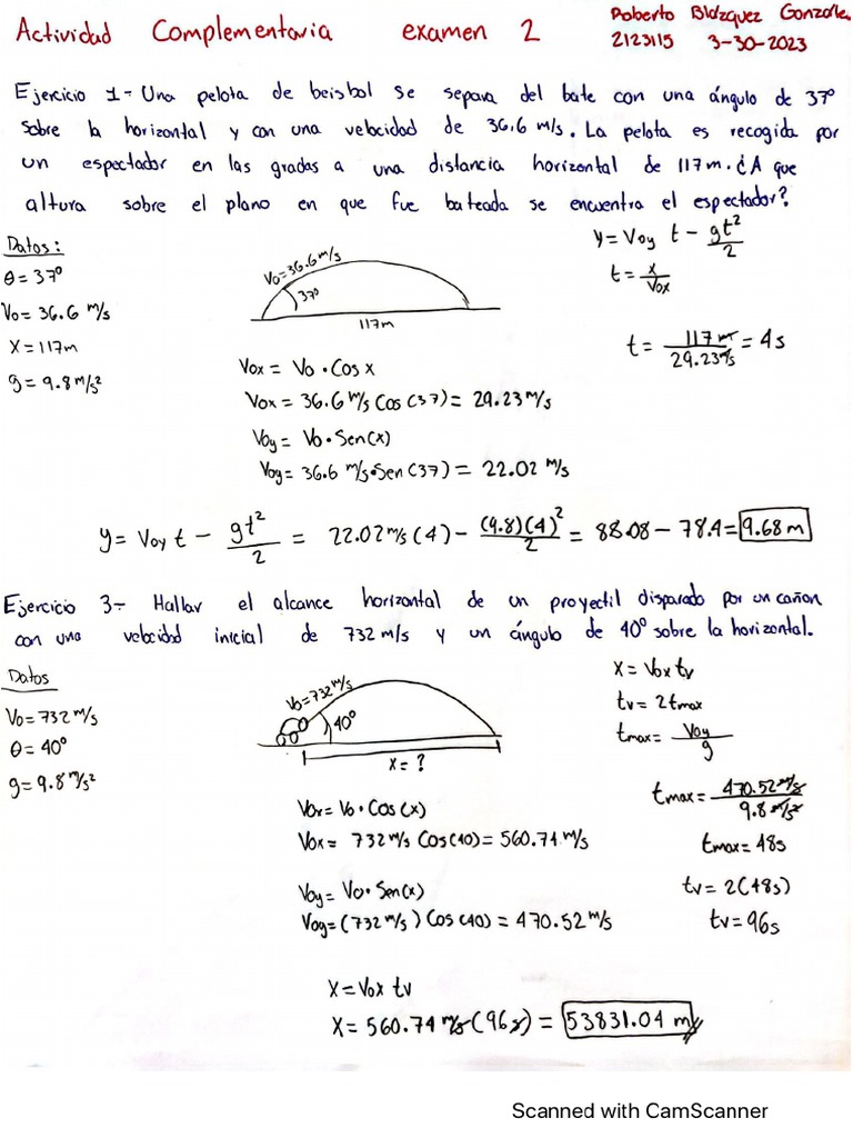 Actividad Complementaria Ejercicios | PDF