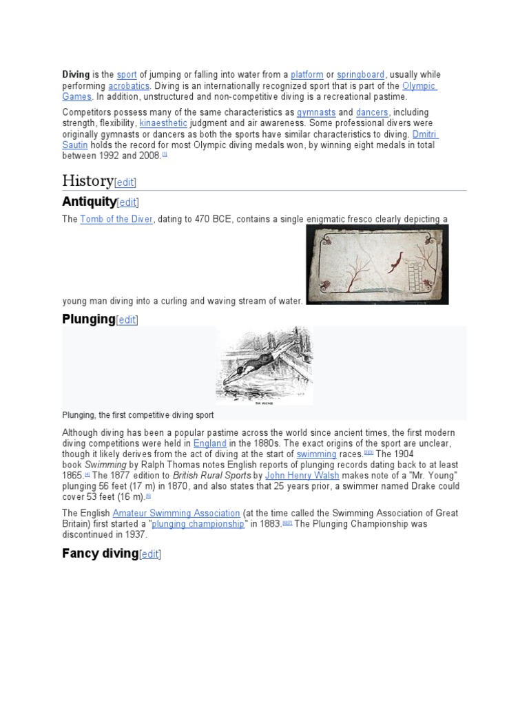 Diving | PDF | Water Sports | Sports