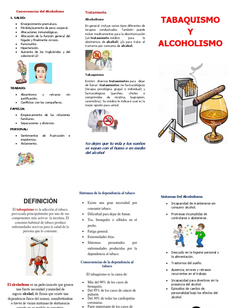 Folleto Tabaco y Alcohol | PDF | Nicotina | Alcoholismo
