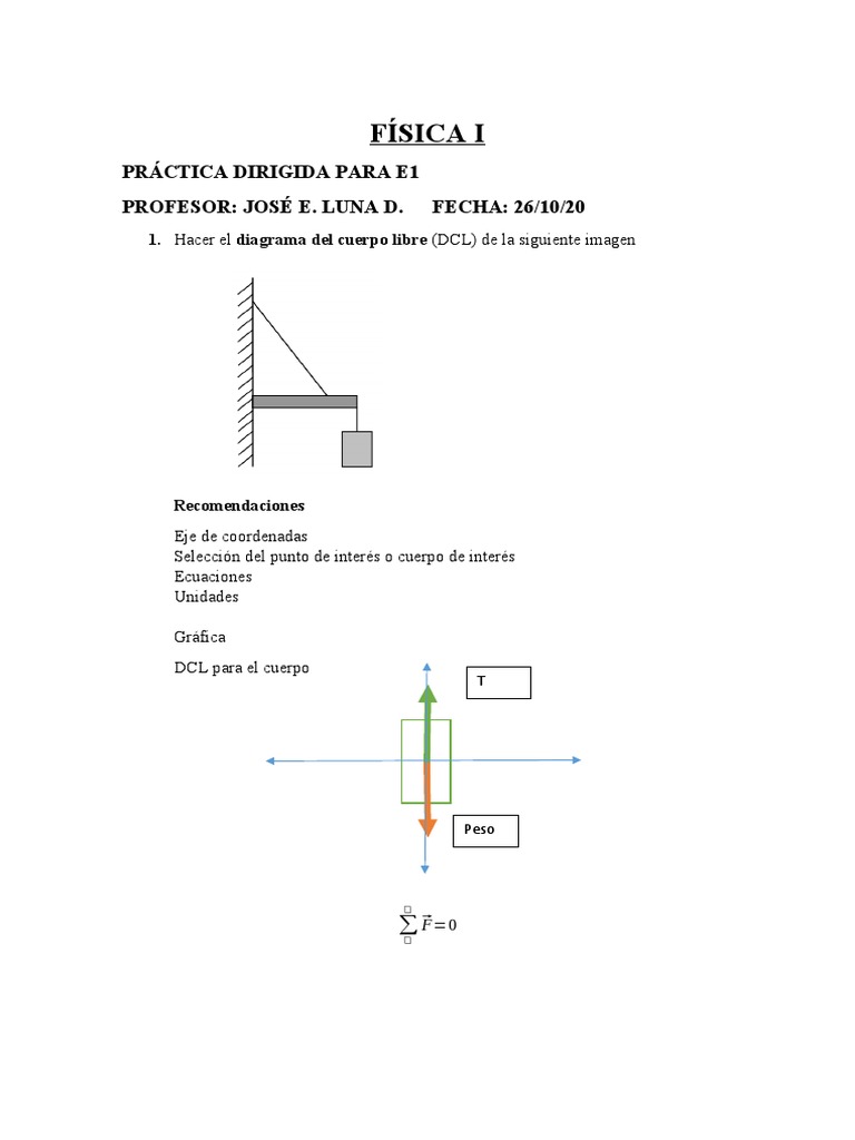 Practica Dirigida - E1 - 261020 | PDF | Fricción | Masa