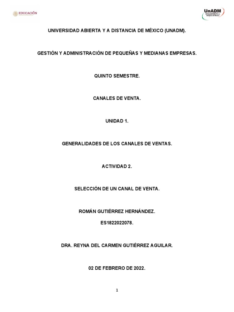 Gcav U1 A2 Rogh | PDF | Marketing | Mercado (economía)