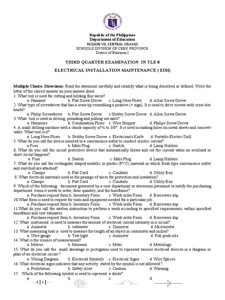 3rd Quater Eim | PDF | Tools | Screw