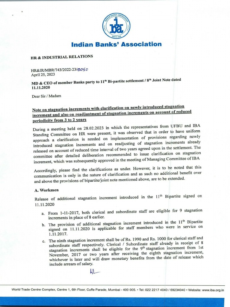 IBA Letter No 0050 | PDF