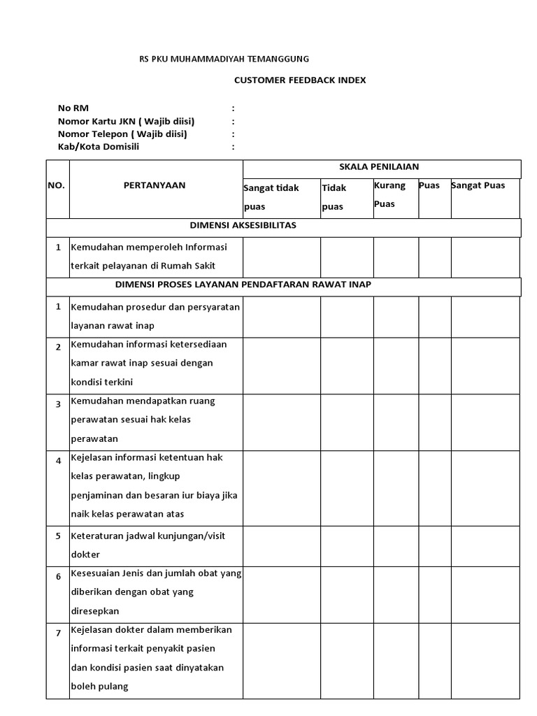 Form CFI Ranap PKU 2022 | PDF