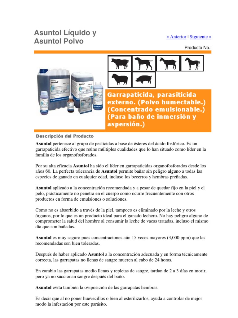 Asuntol Líquido y Asuntol Polvo | PDF | Agua | Naturaleza