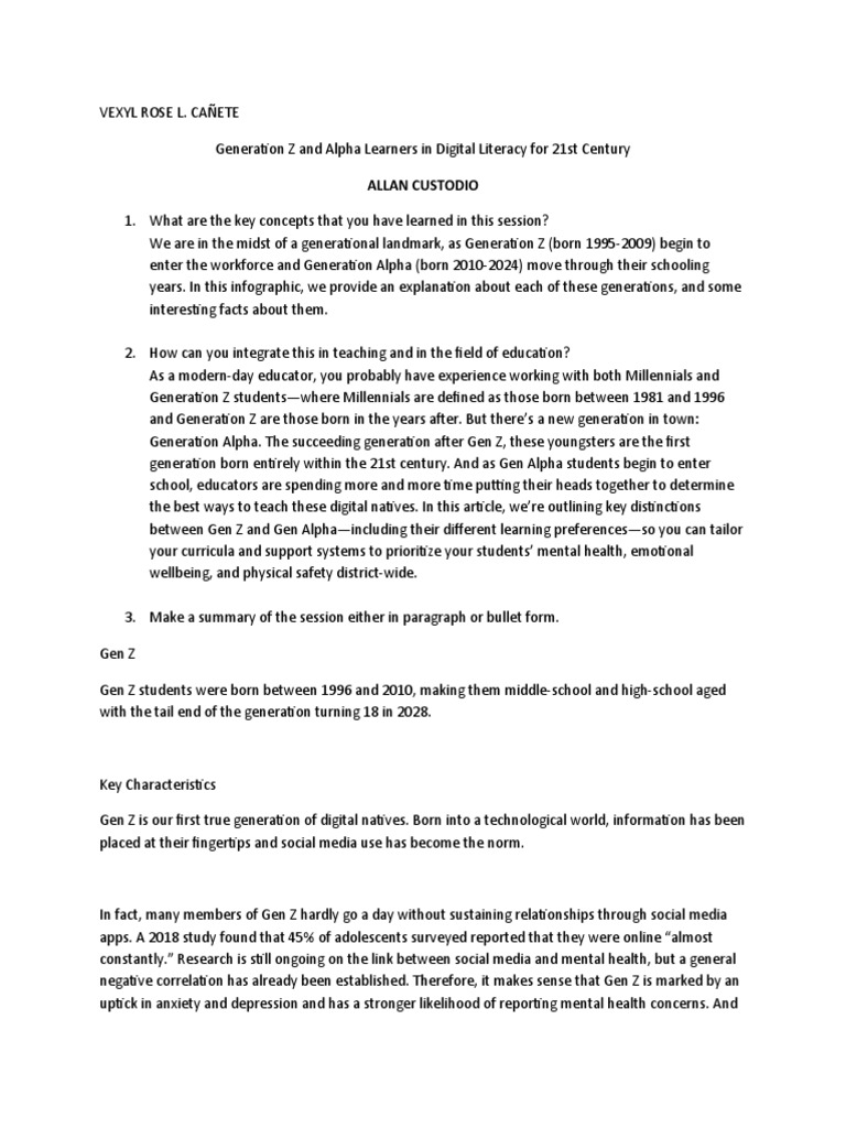 Generation Z and Alpha Learners in Digital Literacy For 21st Century ...