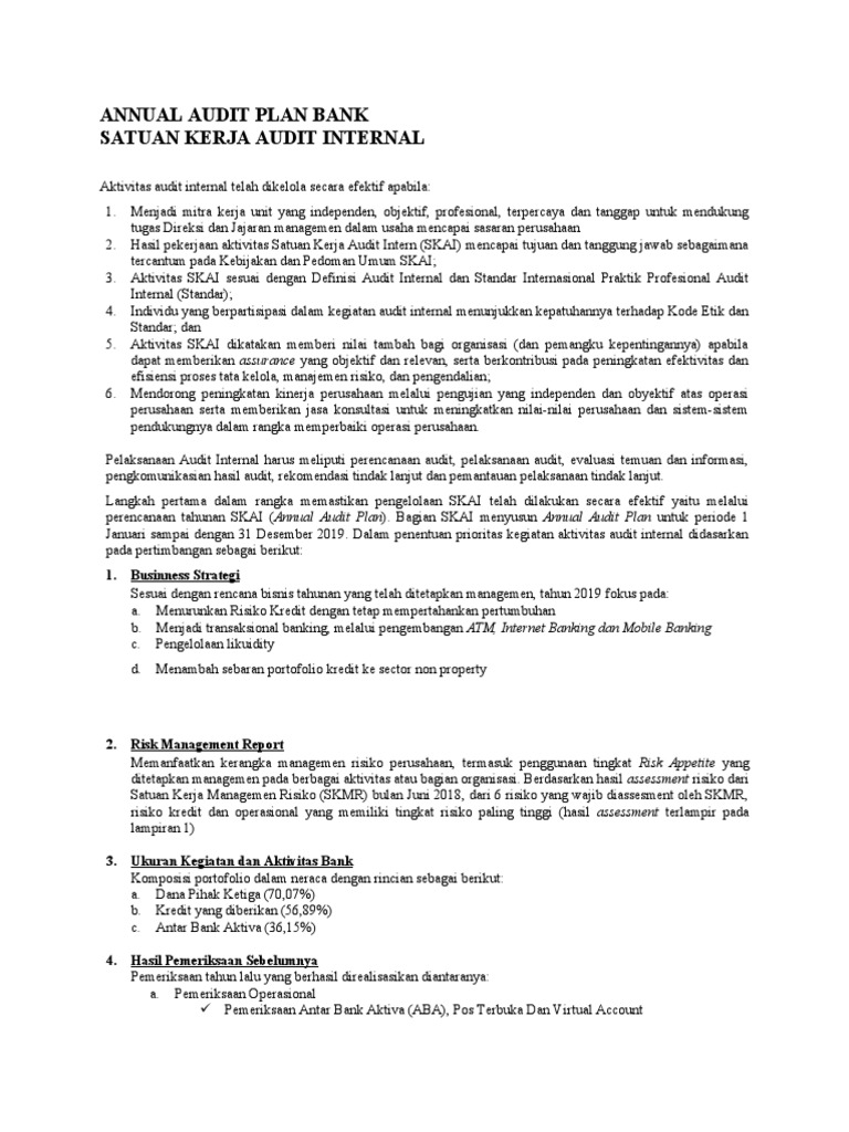 Annual Audit Plan 2019 | PDF