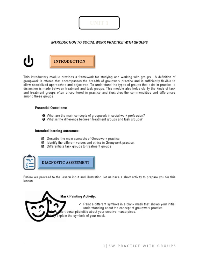 Module 1 - Introduction To Social Work Practice With Groups | PDF ...