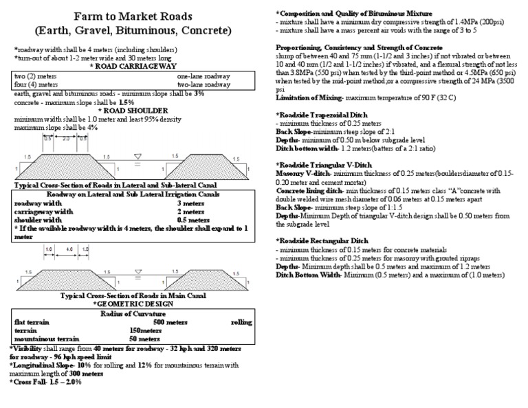 Farm To Market Roads Summary | PDF | Concrete | Building Materials