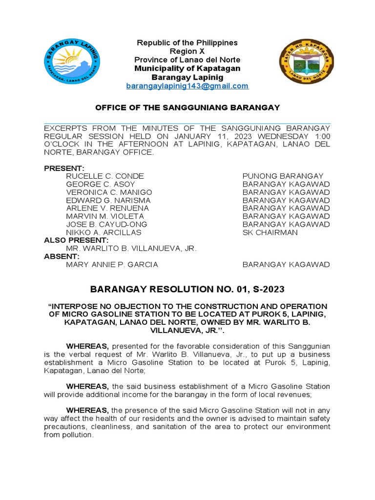 RES. No. 1 S. NO OBJECTION | PDF