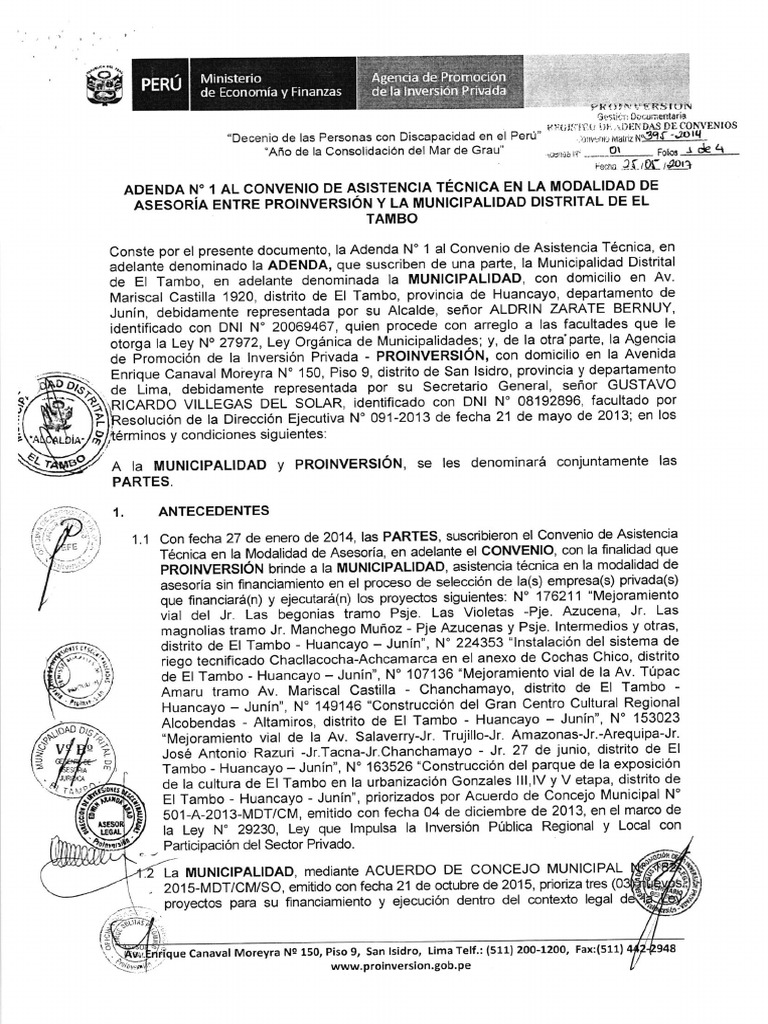 Adenda 1 MD El Tambo | PDF