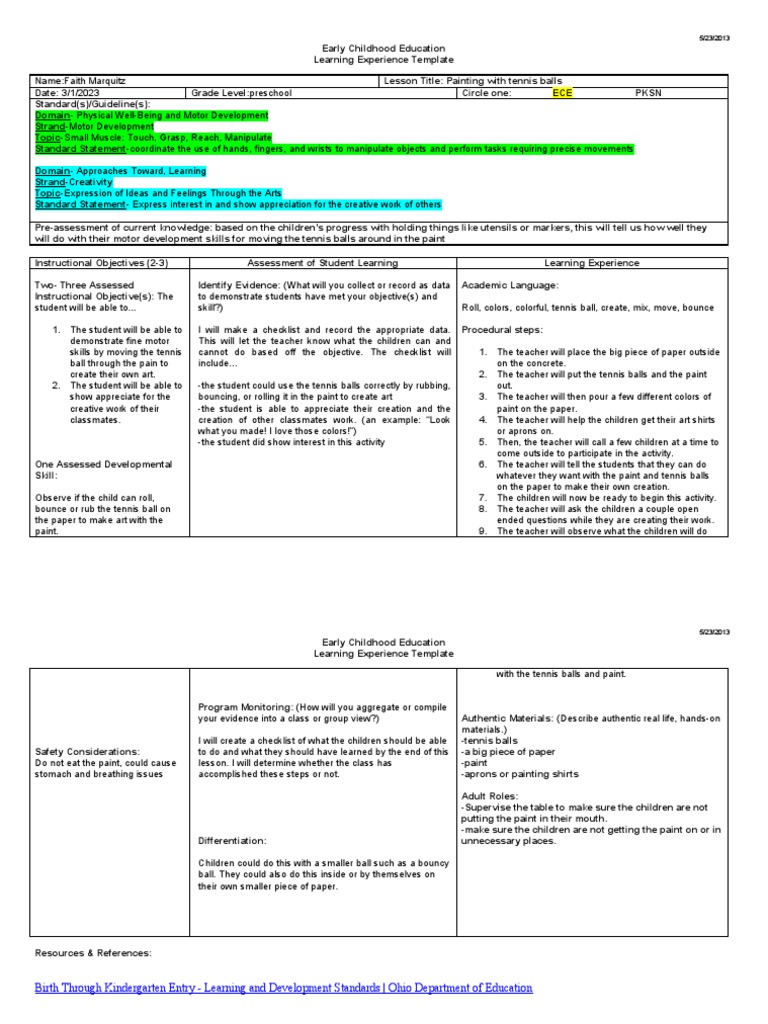 317 Visual Arts Lesson Plan | PDF | Learning | Teachers