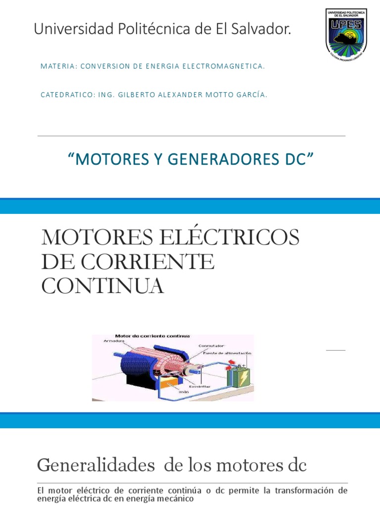 08 Motores y Generadores DC | PDF | Generador eléctrico | Corriente ...