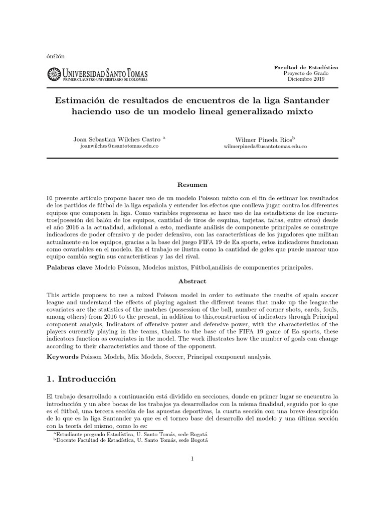 Estimaci On de Resultados de Encuentros de La Liga Santander Haciendo ...