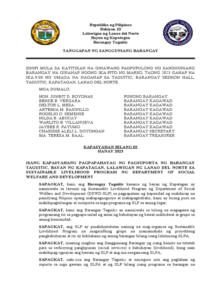 Resolution SLP No. 2 | PDF