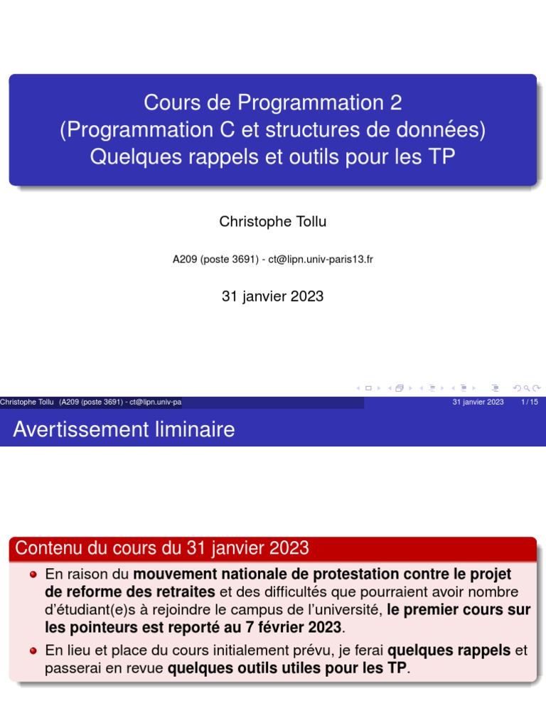 cm3 Prog2 2023 | PDF | Interface en ligne de commande | Ingénierie ...