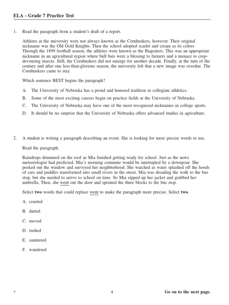 Practice Test ELA | PDF | Sequoia Sempervirens | Trees