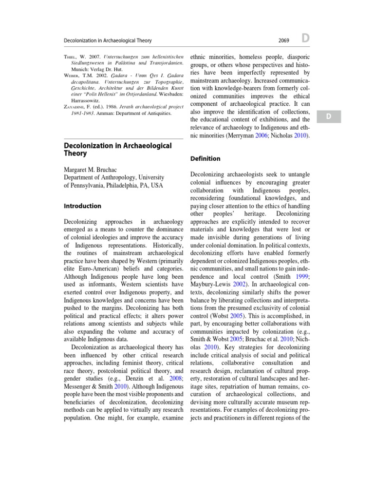 Decolonization in Archaeological Theory | PDF | Archaeology ...