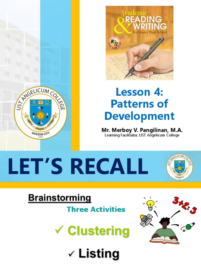 Lesson 4 Patterns of Development | PDF